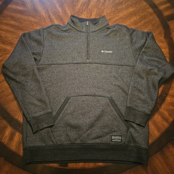 Columbia | Sweaters | Columbia Mens Black And Grey Knit Halfzip ...